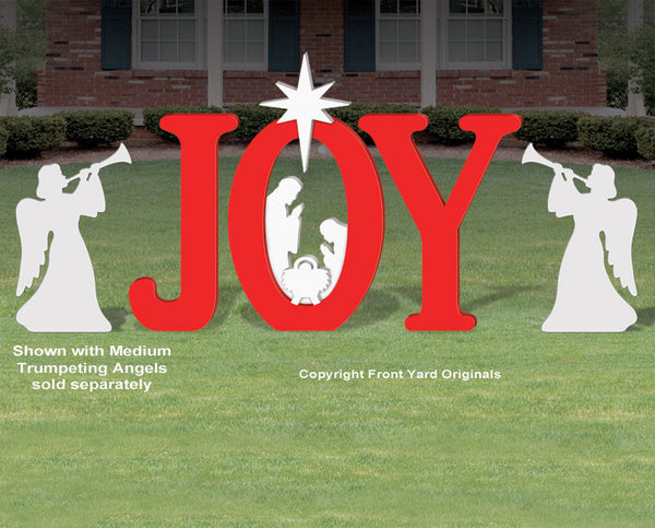 Outdoor JOY Nativity Display - In Red or White – Front Yard Originals